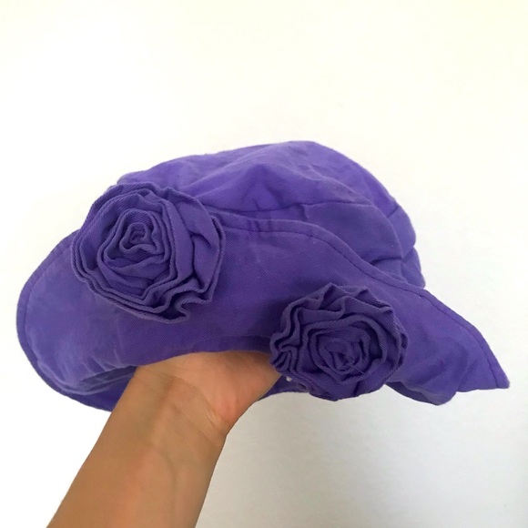 Arlin | Accessories | Vintage 99s Kids Purple Bucket Hat With Flowers ...